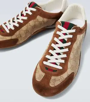 Gucci Gg Canvas And Suede Sneakers