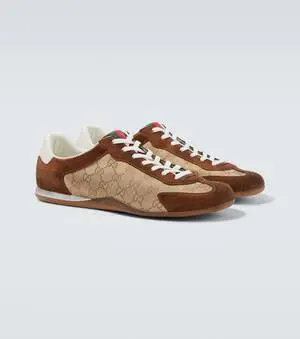 Gucci Gg Canvas And Suede Sneakers