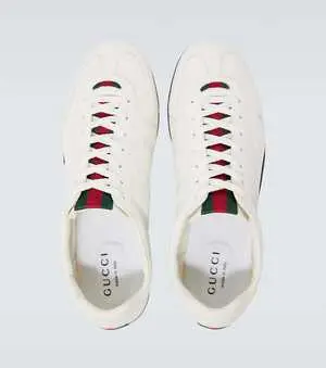 Gucci Leather Shift Sneakers - White