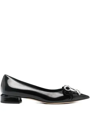 JIMMY CHOO Auria Leather Ballet Flats - Black