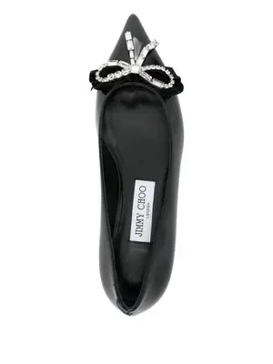JIMMY CHOO Auria Leather Ballet Flats - Black