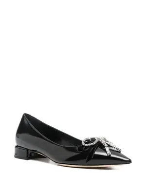 JIMMY CHOO Auria Leather Ballet Flats - Black