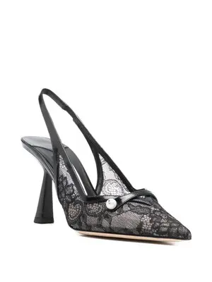 JIMMY CHOO Amita Patent Leather Slingback Pumps - Black
