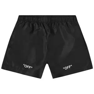 Off-White Off Quote Swim Short /white - Black