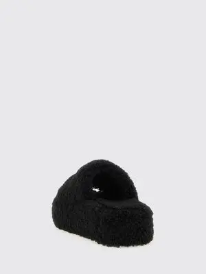 Balenciaga Shearling Lined Platform Slides - Black
