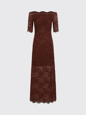 Rabanne Lace Off-the-shoulder Maxi Dress - Brown