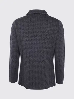 LARDINI Houndstooth Patterned Blazer - Black
