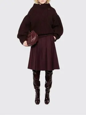 Dries Van Noten Ribbed Mock Neck Sweater - Burgundy