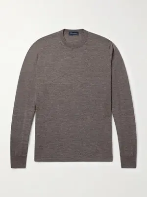 Thom Sweeney Cashmere And Silk-blend Sweater - Brown