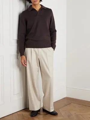 Thom Sweeney Skipper Wool Polo Shirt - Brown