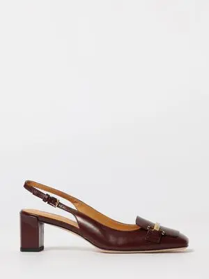 TOD'S Slingback Pumps With Gold Tone Detailing - Brown