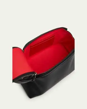 CHRISTIAN LOUBOUTIN Leather Travel Pouch With Spikes - Black/gun