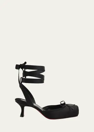 CHRISTIAN LOUBOUTIN 55mm Cassia Lace-up Ballet Pumps - Black