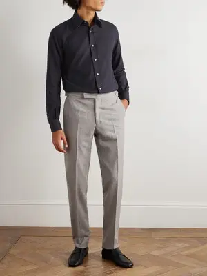 Thom Sweeney Tapered Wool Trousers