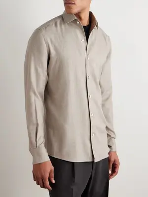 Zegna Cotton And Cashmere-blend Shirt
