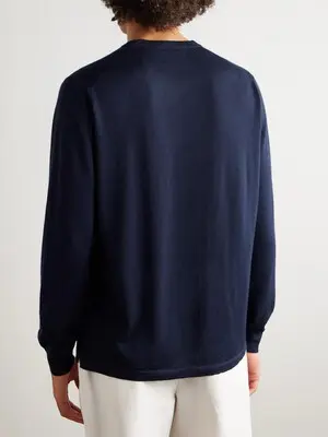 Thom Sweeney Cashmere And Silk-blend Sweater - Blue