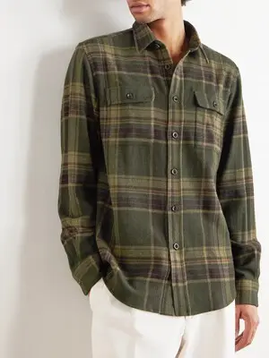 Ralph Lauren Purple Label Cooper Checked Cashmere-flannel Shirt