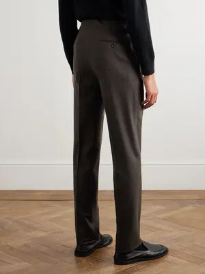 Thom Sweeney Slim-fit Tapered Wool Trousers