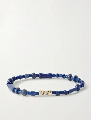 Luis Morais 14-karat Gold, Sapphire, And Lapis Lazuli Bracelet - Blue