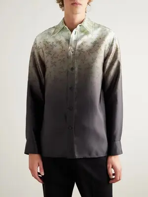 JIL SANDER Dégradé Floral-print Satin-twill Shirt