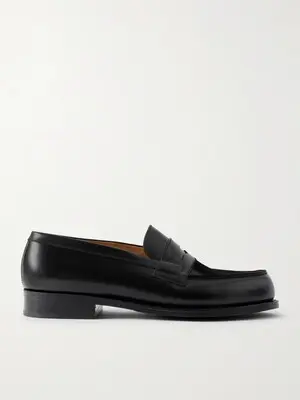 J.M. WESTON 180 Leather Penny Loafers - Black
