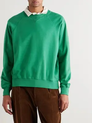 DRAKE'S Cotton And Cashmere-blend Jersey Sweatshirt