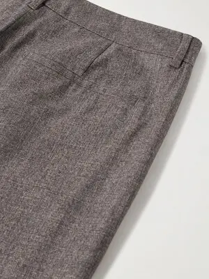 FRAME Wide-leg Pleated Virgin Wool-flannel Suit Trousers