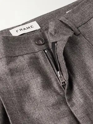 FRAME Wide-leg Pleated Virgin Wool-flannel Suit Trousers