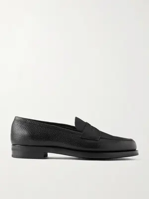 EDWARD GREEN Pimlico Full-grain Leather Penny Loafers - Black