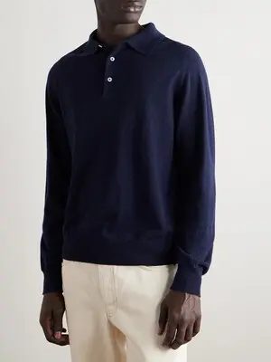 DRAKE'S Wool And Alpaca-blend Polo Shirt