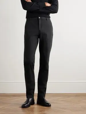 Canali Straight-leg Cotton-blend Twill Chino - Black