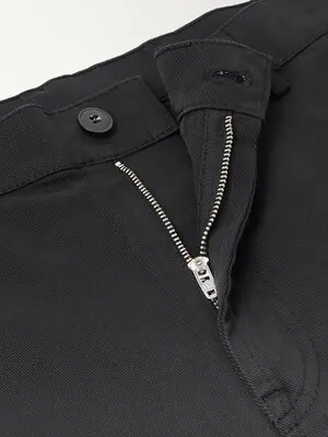 Canali Straight-leg Cotton-blend Twill Chino - Black