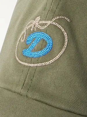 DRAKE'S Logo-embroidered Cotton-twill Cap
