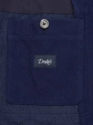DRAKE'S Mkiii Double-breasted Twill Blazer - Blue