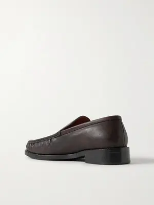 Acne Studios Logo-print Burnished-leather Loafers