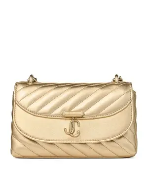 JIMMY CHOO Small Curve Leather Cross-body Bag - Gold