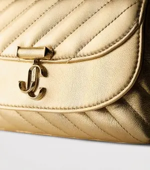 JIMMY CHOO Small Curve Leather Cross-body Bag - Gold