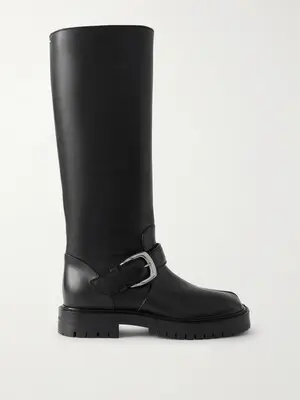 MAISON MARGIELA Tabi Buckled Split-toe Leather Knee Boots