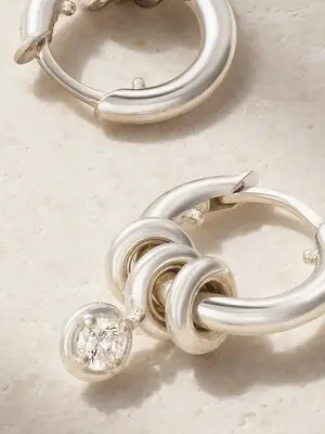 SPINELLI KILCOLLIN Zahra Sterling Diamond Hoop Earrings