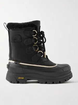 Sorel Caribou Horizon Fleece-trimmed Gore-tex Ankle Boots - Black