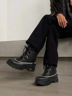 Sorel Caribou Horizon Fleece-trimmed Gore-tex Ankle Boots - Black
