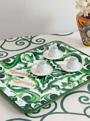 Dolce & Gabbana Painted Lacquered Wood Tray - Bright Green