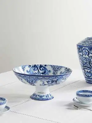 Dolce & Gabbana Painted Porcelain Bowl - Bright Blue