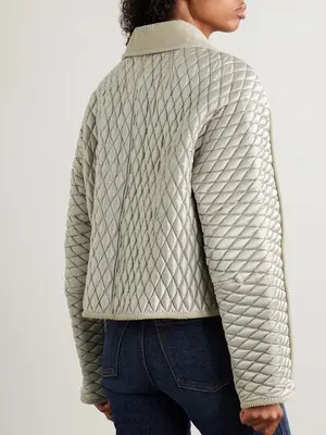 Burberry Cotton Corduroy-trimmed Quilted Shell Jacket