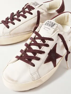 GOLDEN GOOSE Super-star Distressed Leather Sneakers - Neutrals