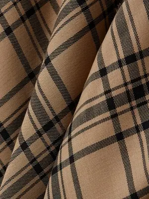 AMI Paris Checked Wool-blend Midi Dress - Brown