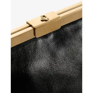 JIMMY CHOO Leather Clutch With Chain Strap - Black/gold