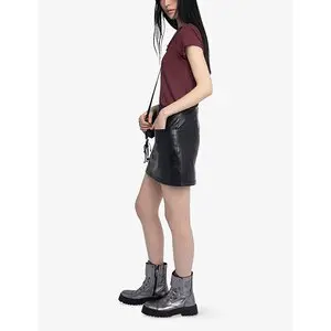 Zadig&Voltaire Leather Ankle Boots - Gun