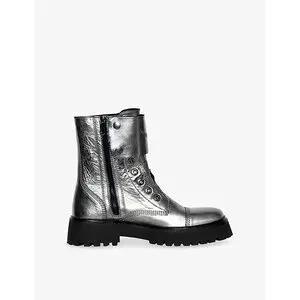 Zadig&Voltaire Leather Ankle Boots - Gun