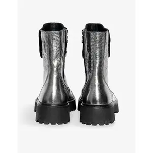Zadig&Voltaire Leather Ankle Boots - Gun